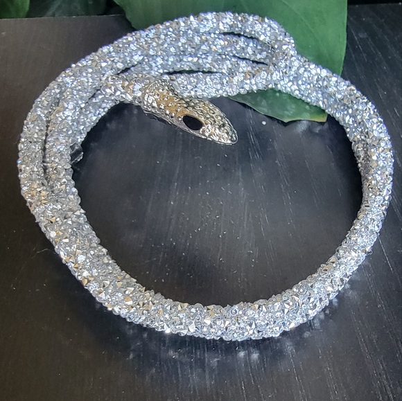 Fashion Jewelry | Jewelry | Nwt Adjustable Silver Sequin Snake Choker ...
